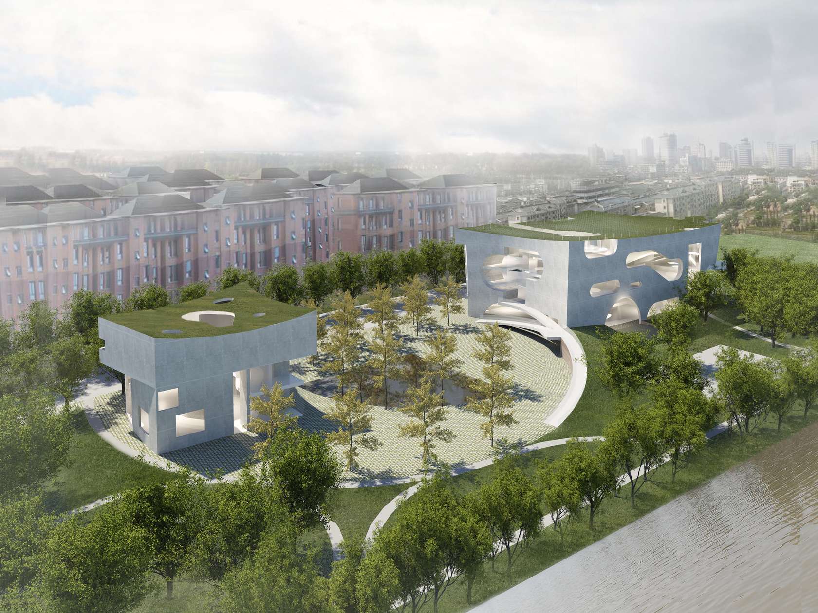 Steven Holl's Signature Cutouts Define a New Cultural Complex in Shanghai