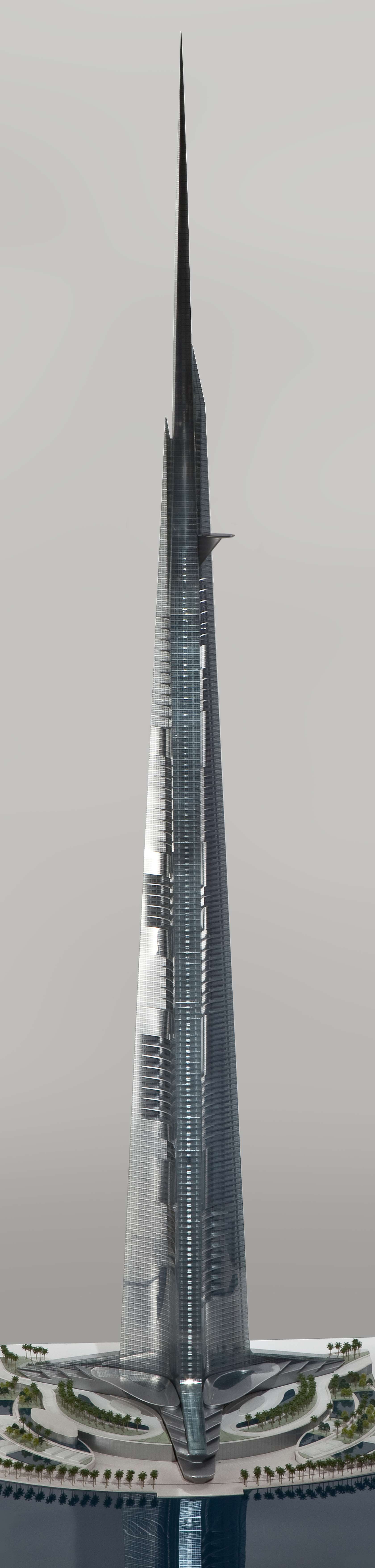 Cutaway rendering of the under-construction Jeddah Tower showing the ...